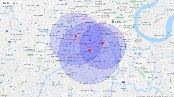 Multicellid - Vị trí các cell trên bản đồ